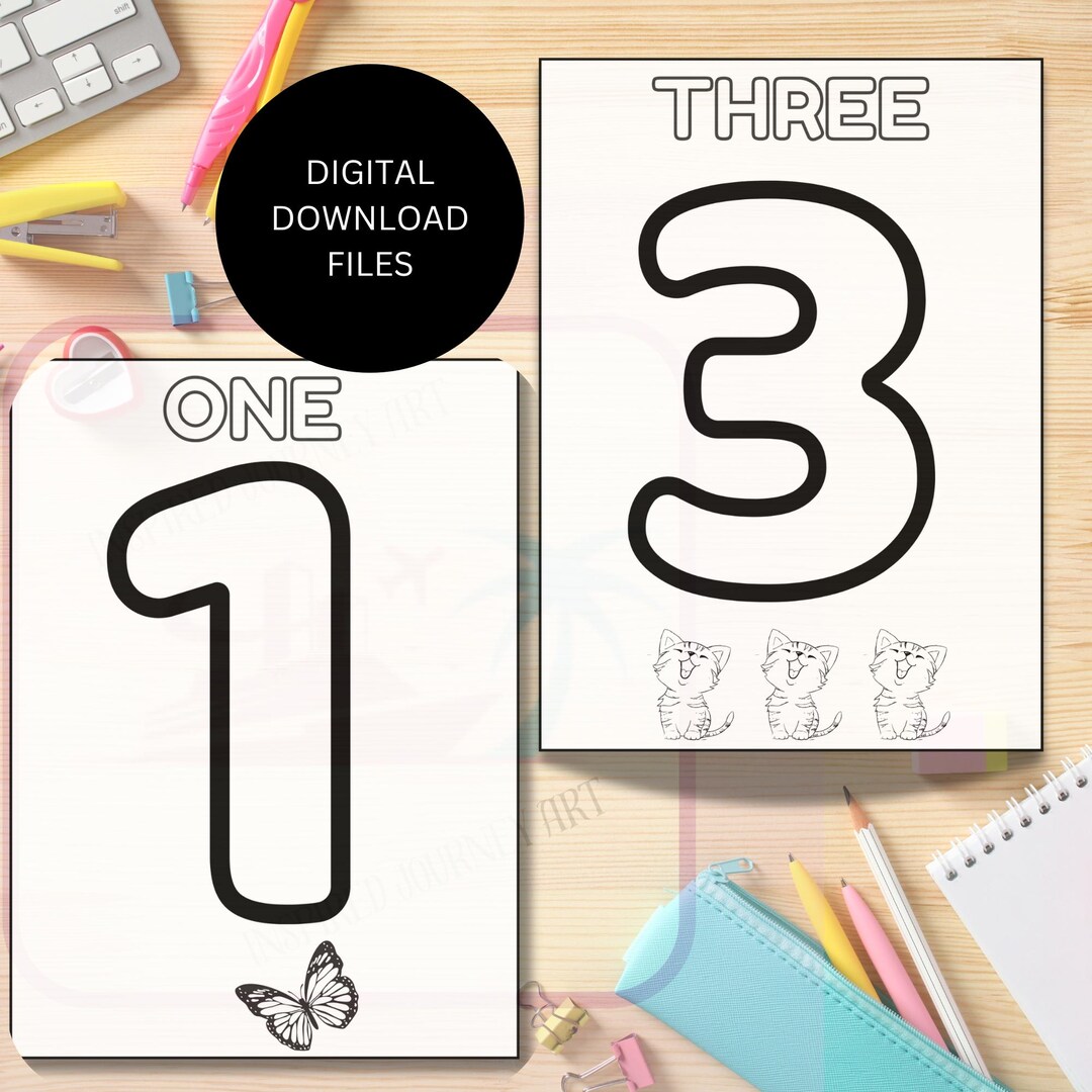 Printable Large Number Coloring Pages for Kids Crafts, Preschoolers ...