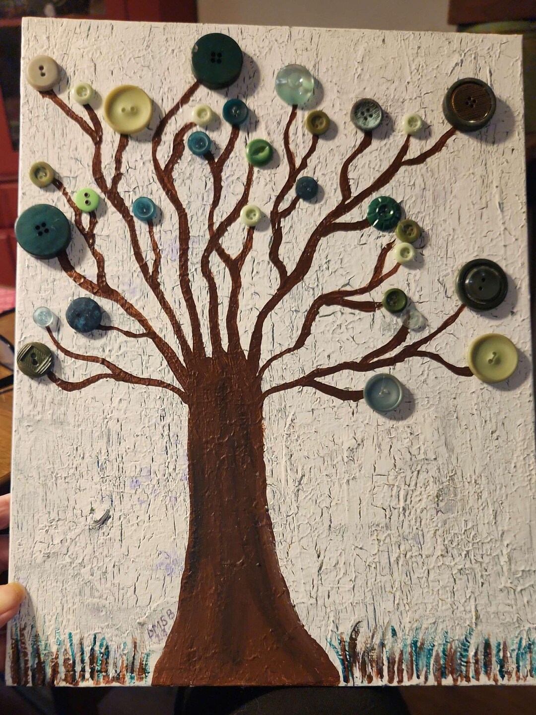 Button Tree of Life 11x14 in Green - Etsy