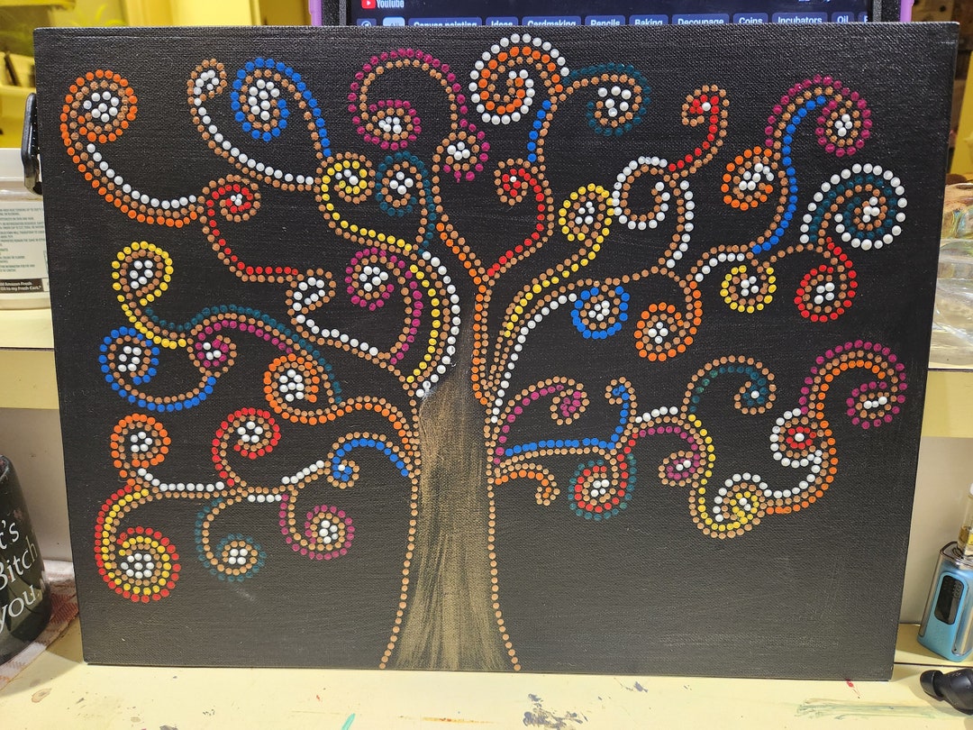Tree of Life Dot Art - Etsy