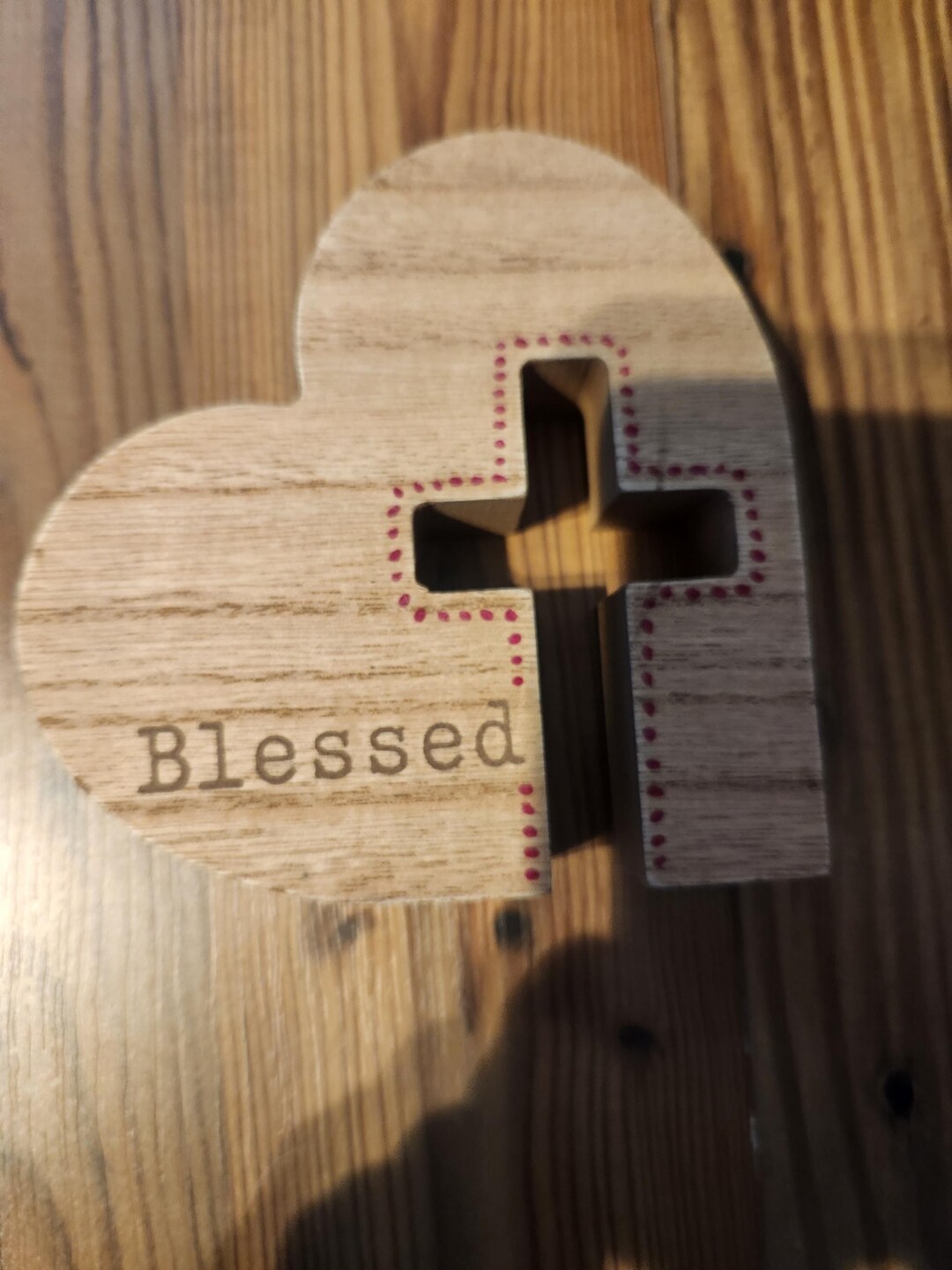 Block Blessed Heart With Cross - Etsy