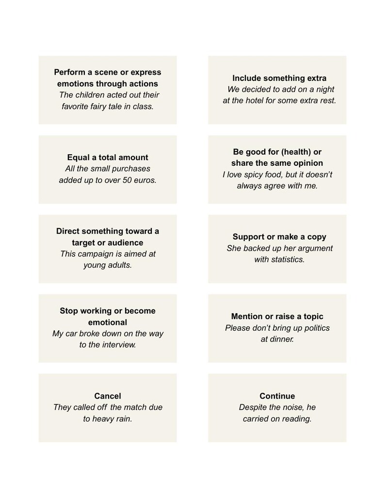 50 Essential Phrasal Verbs Flashcards – ESL Printable for English ...