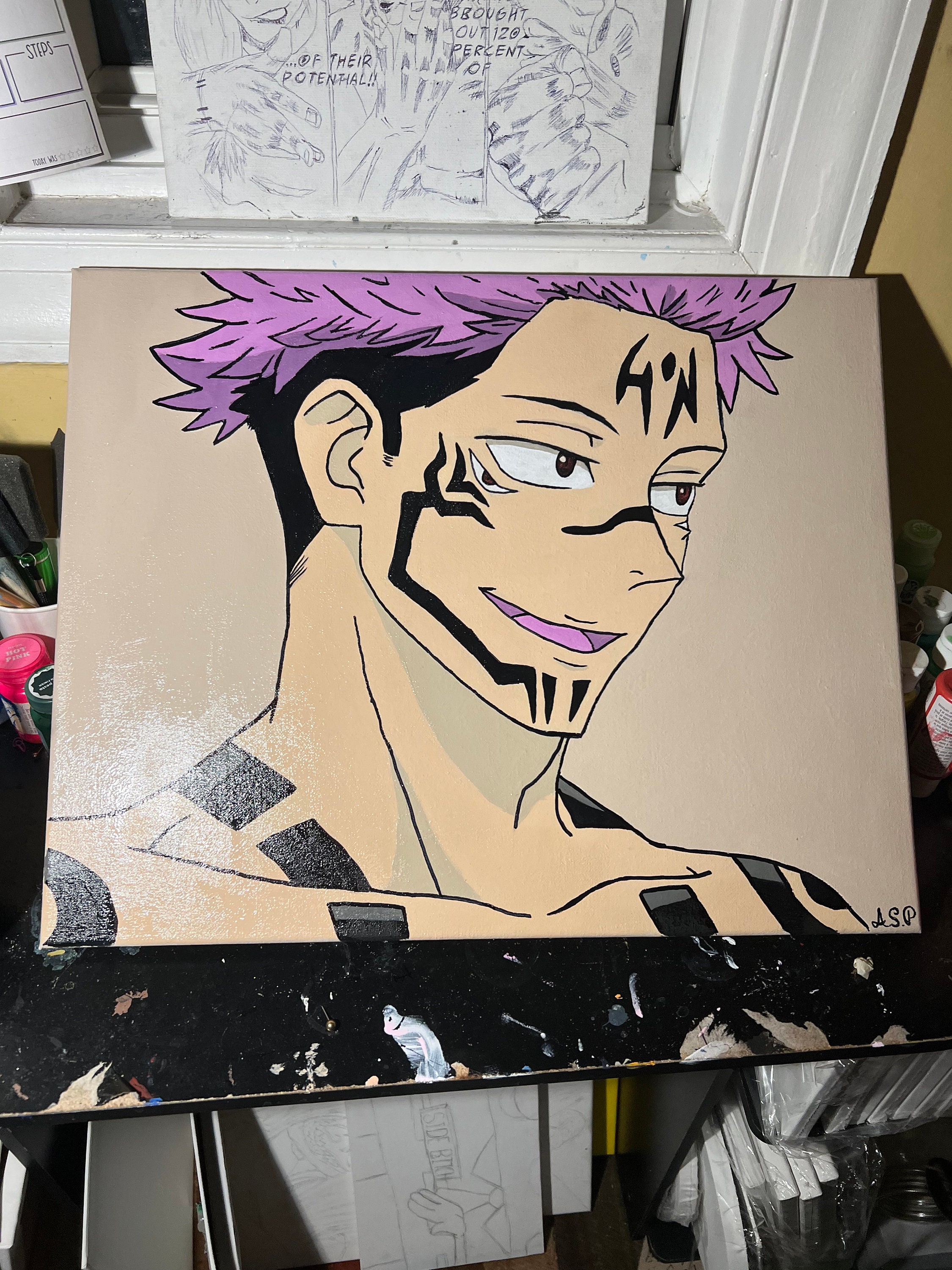 Sukuna Canvas Painting - Etsy