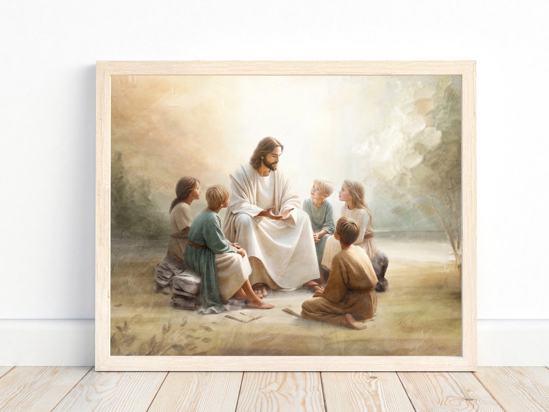 Printable Wall Art, LDS Art, Christian Art, Jesus Teaching Children ...