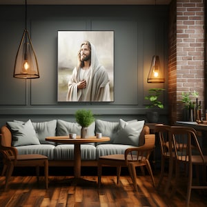 Joyous Christ Portrait: Religious Home Decor, Jesus Smiling (digital ...