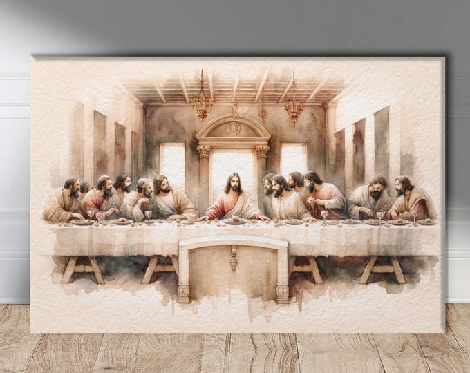 Jesus the Last Supper Canvas Wall Art Poster Holy Modern Bible Verse ...