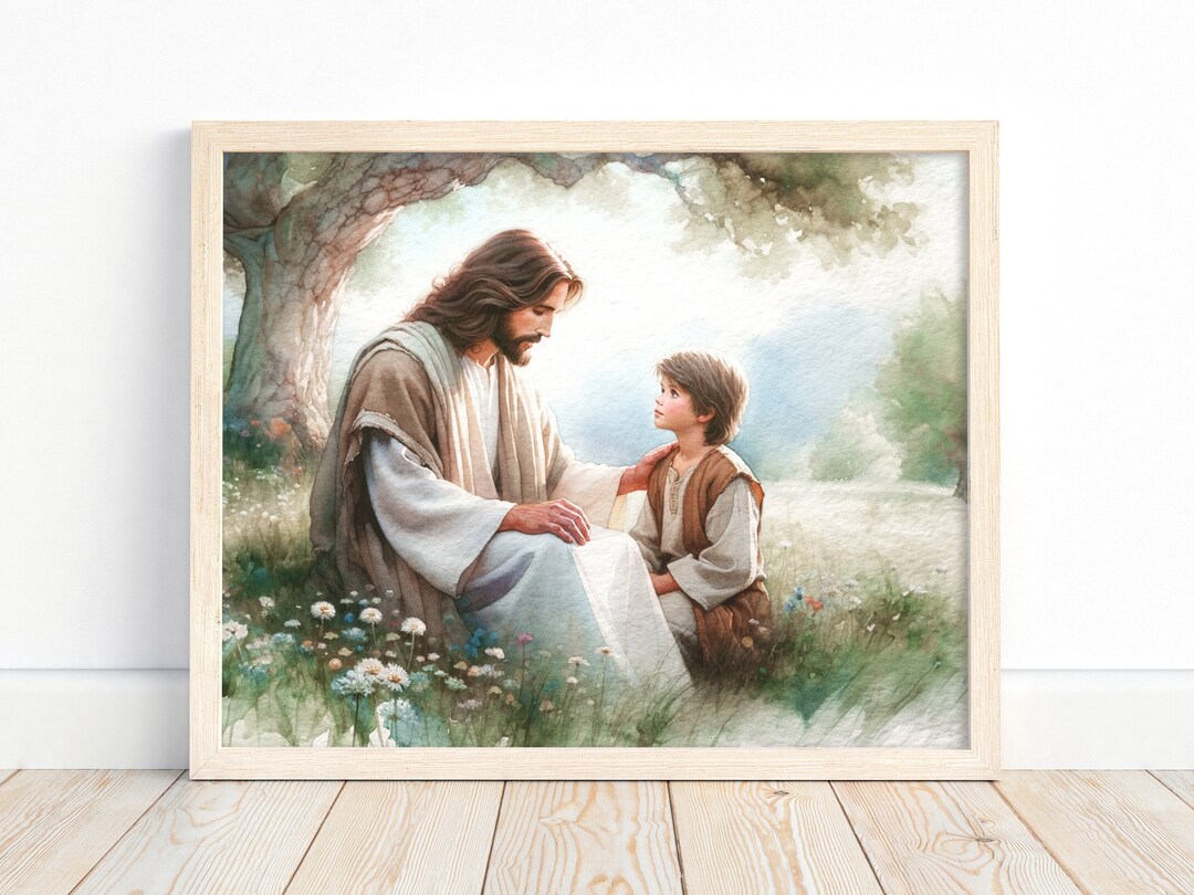Jesus Talking With Boy, Printable Wall Art, LDS Art, Christian Art ...