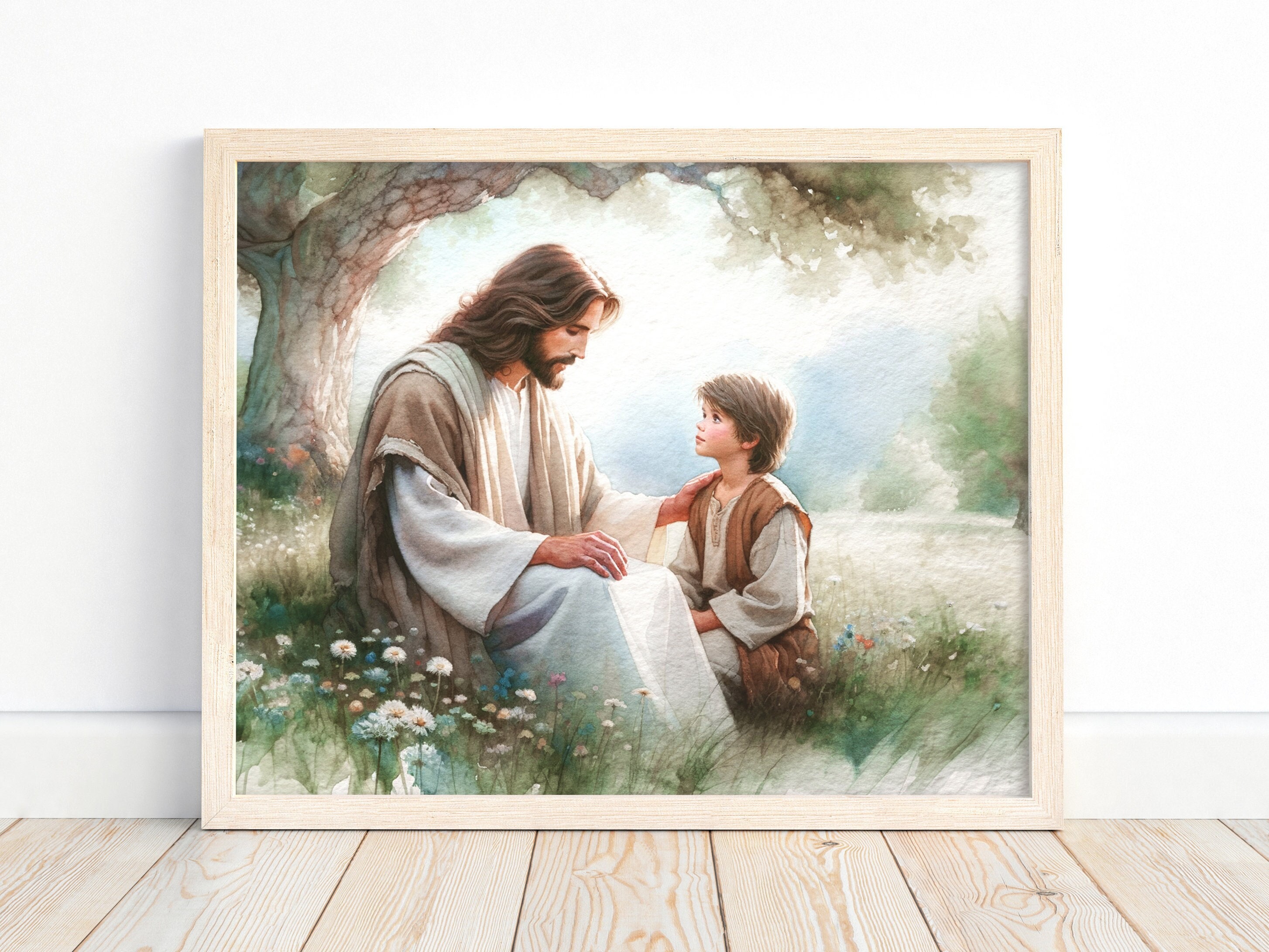 Jesus Talking With Boy, Printable Wall Art, LDS Art, Christian Art ...