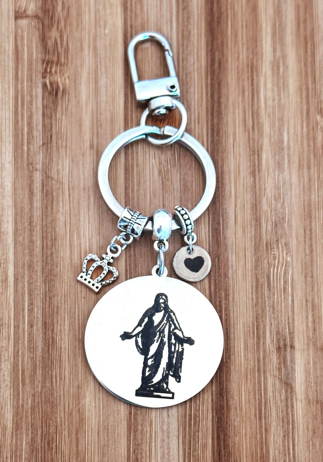 Jesus Christ Charm Keychain, Christian Key Ring, Religious Gift for Men ...