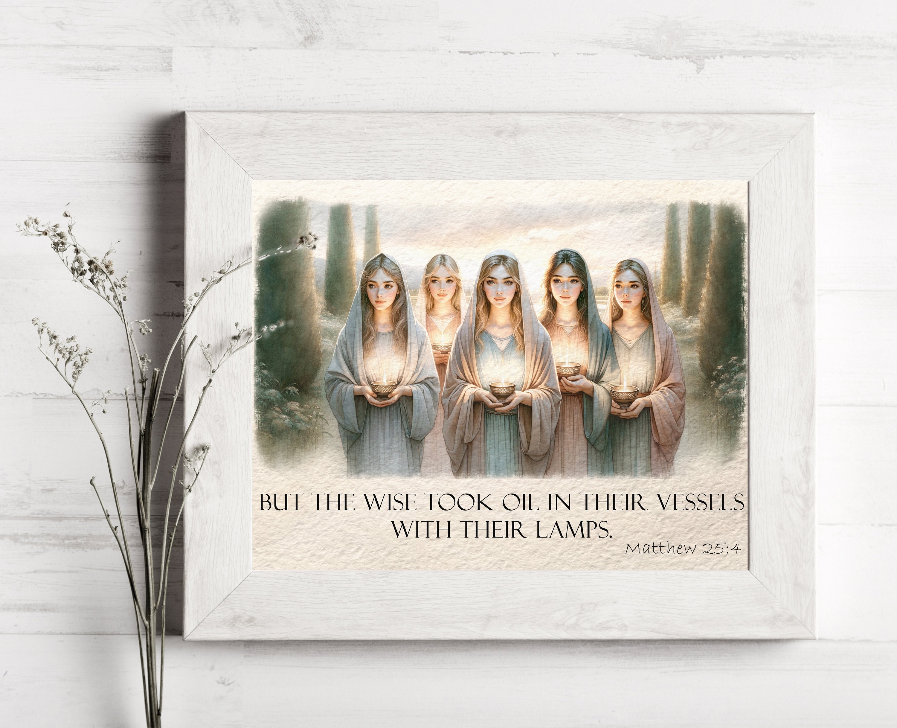 Five Wise Virgins Art: Modern Christian Home Decor (digital Download ...
