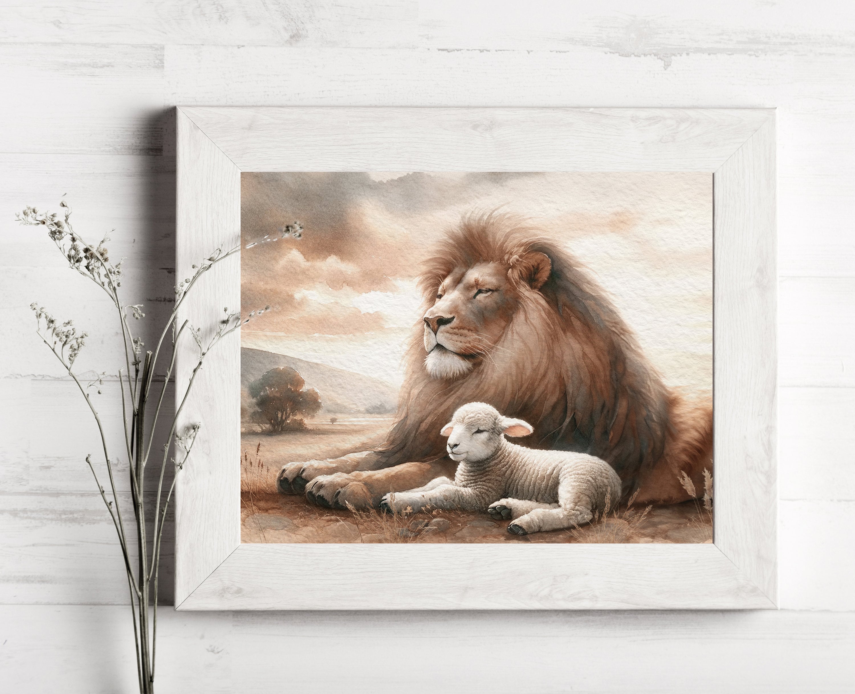 Lion And Lamb Painting