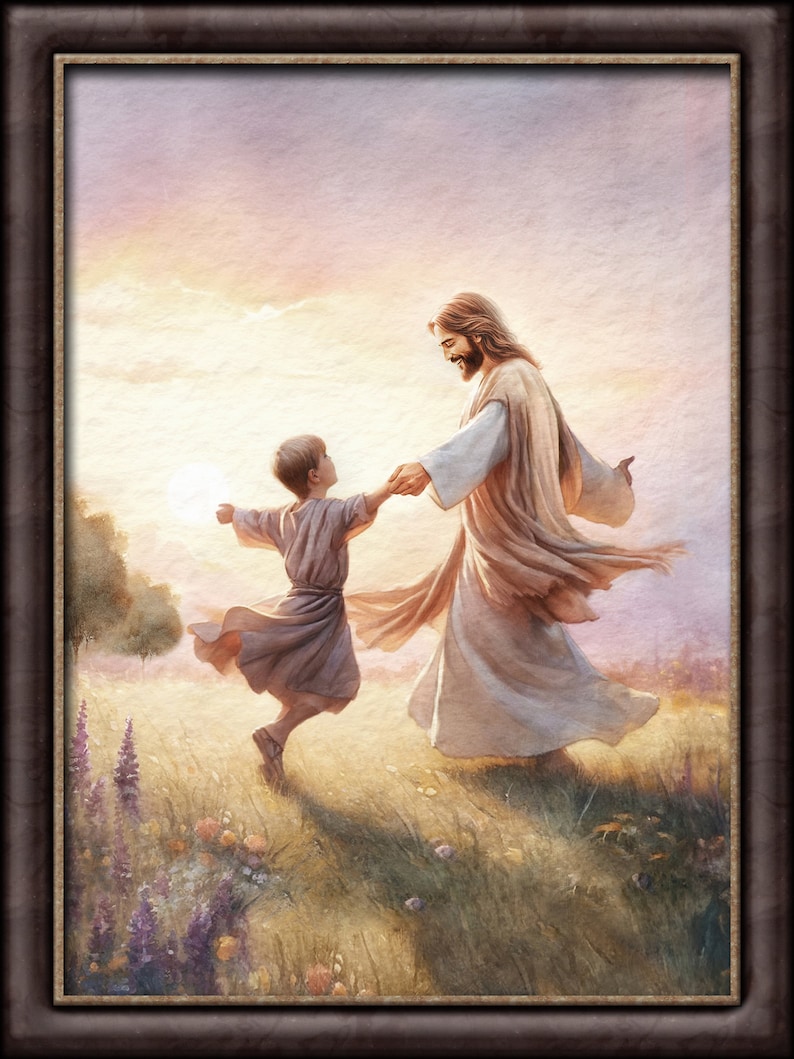 Jesus Dancing With Boy, Printable Wall Art, LDS Art, Christian Art ...