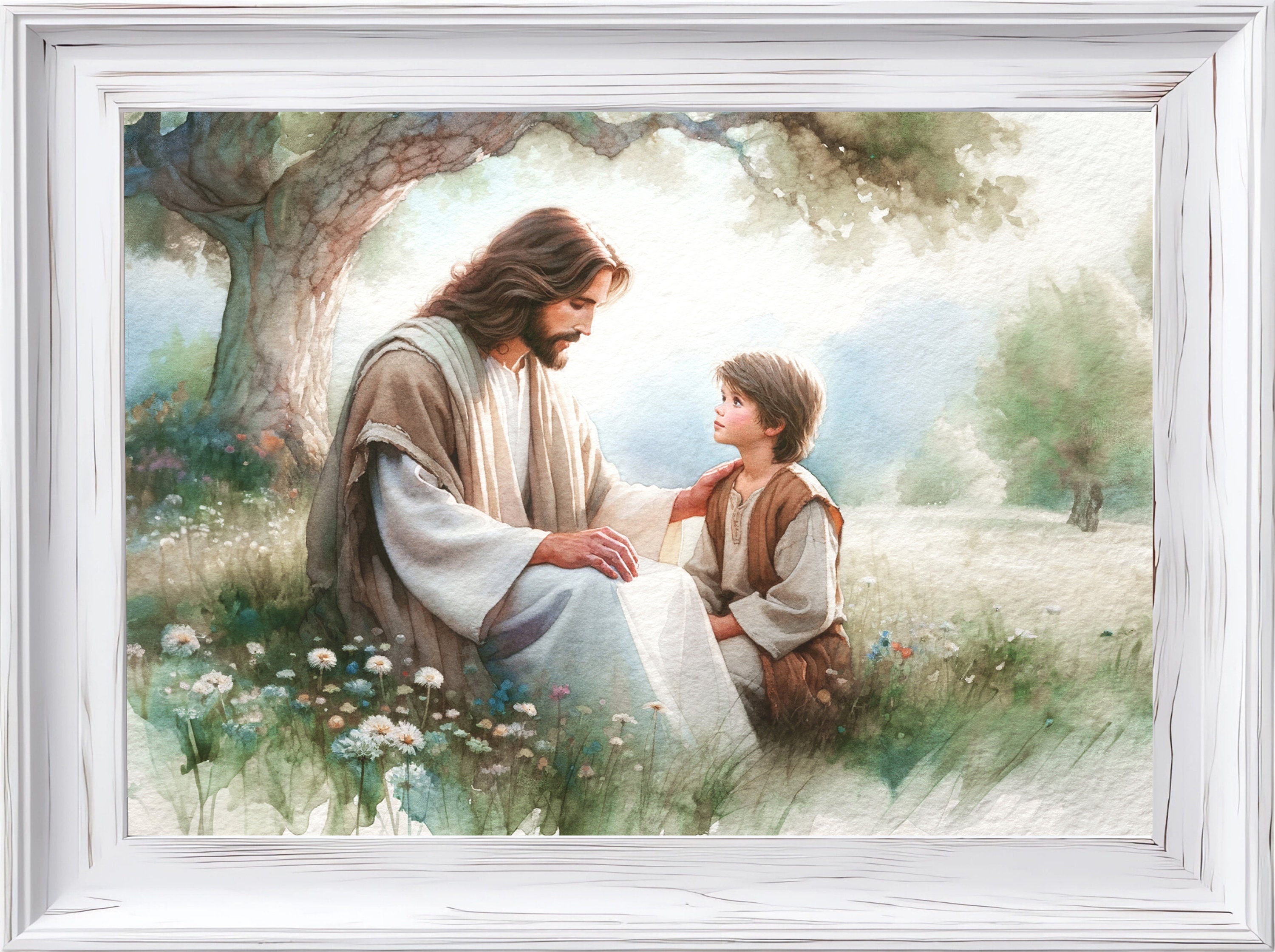 Jesus Talking With Boy, Printable Wall Art, LDS Art, Christian Art ...