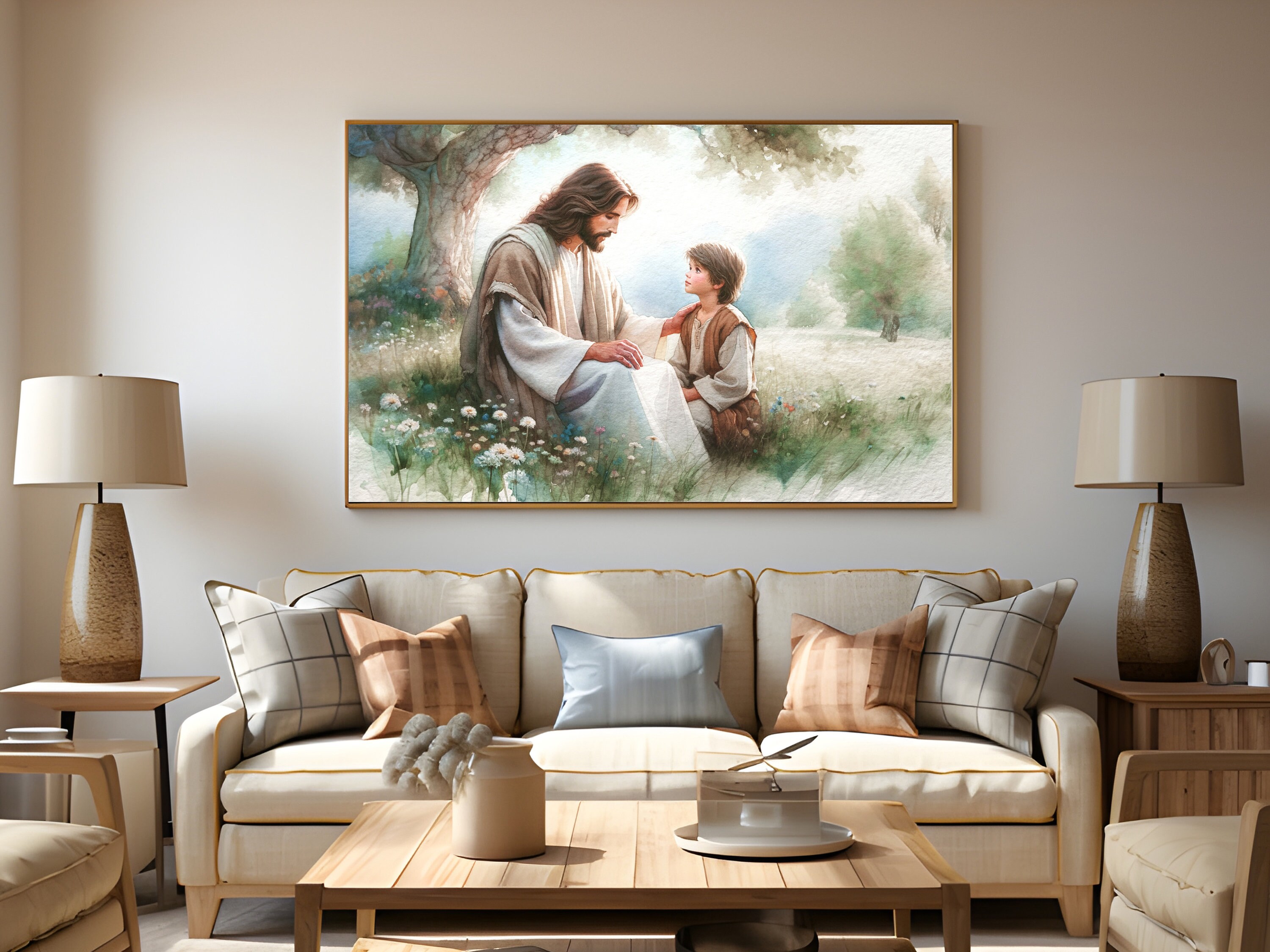 Jesus Talking With Boy, Printable Wall Art, LDS Art, Christian Art ...