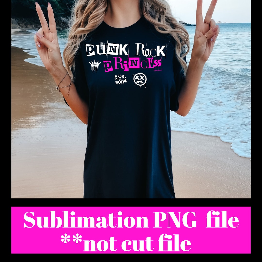 Punk Rock Princess, Png, Digital Design, Printable, Grunge, Emo, 2000s ...