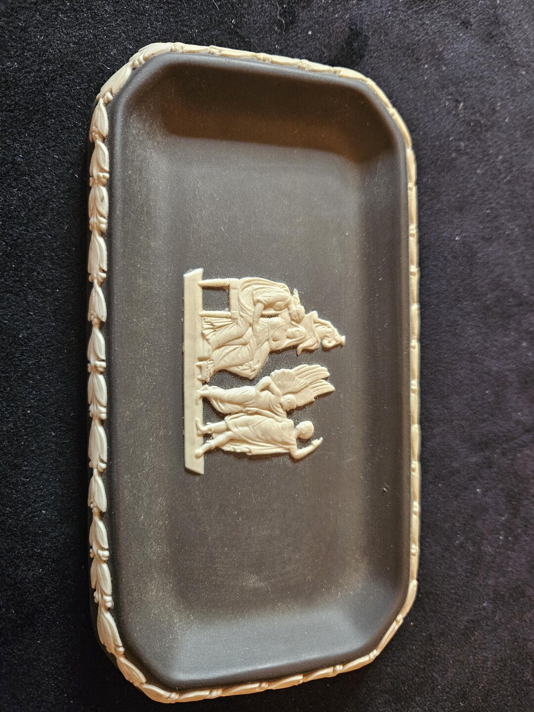 Vintage Wedgwood Black Jasperware Trinket Dish - Etsy