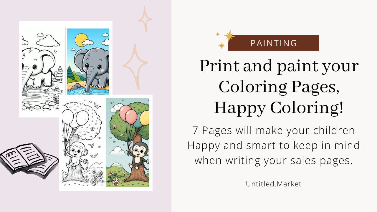 Animal Coloring Pages for Kids, Printable, Forest Theme, Painting Pages ...
