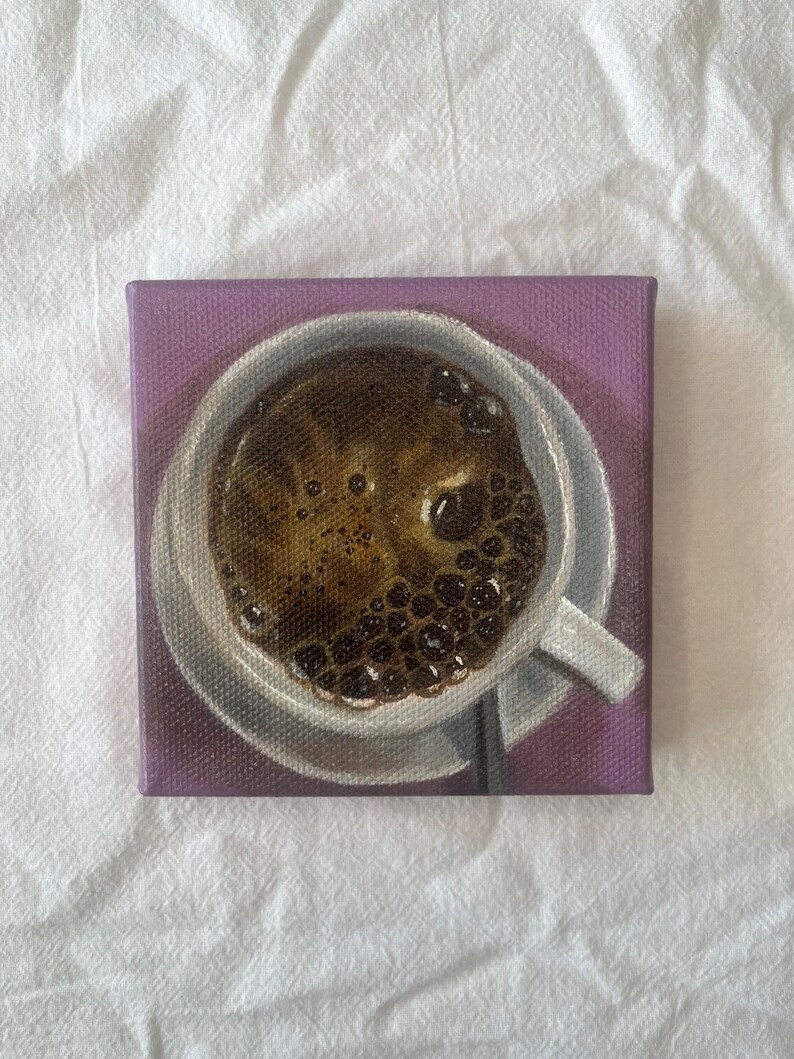 Original Acrylic Painting—"foamy Coffee Cup" - Etsy