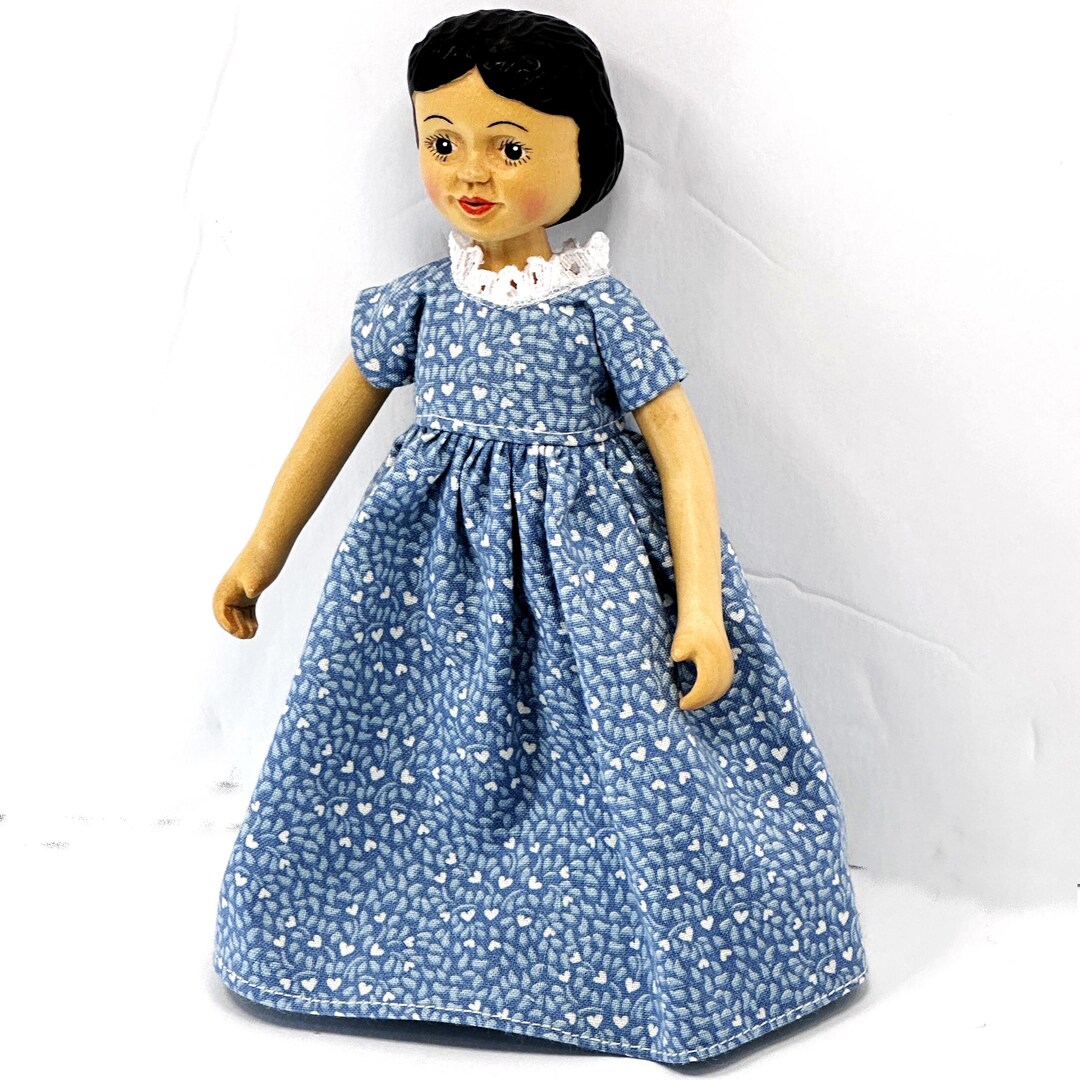 Hitty Doll Basic Dress Light Blue Heart Print - Etsy