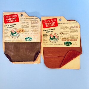 Vintage Corduroy Iron on Pants Patches Sturdy Pants Original Package ...