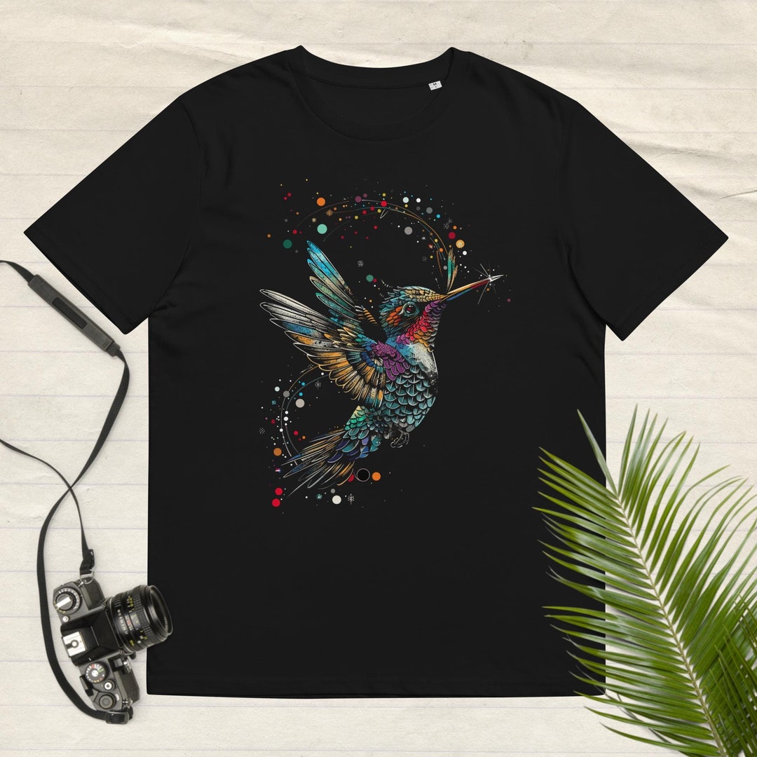 Hummingbird T-shirt, Animal Lover Tee, Colorful Graphic Colibri Tee ...