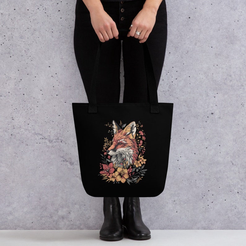 Cottagecore Fox Tote Bag, Cute Fox Shopping Bag, Forestcore Tote Bag ...