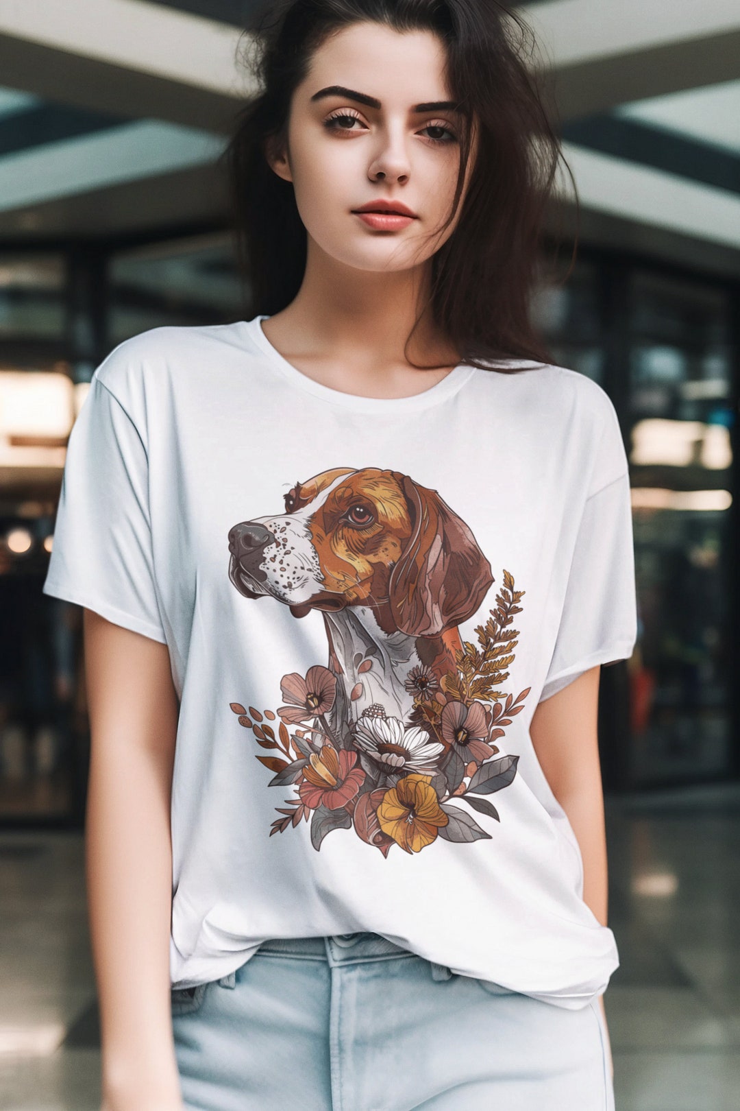 Floral Beagle T-shirt, Beagle Mom T-shirt, Beagle Gift, Cottagecore ...