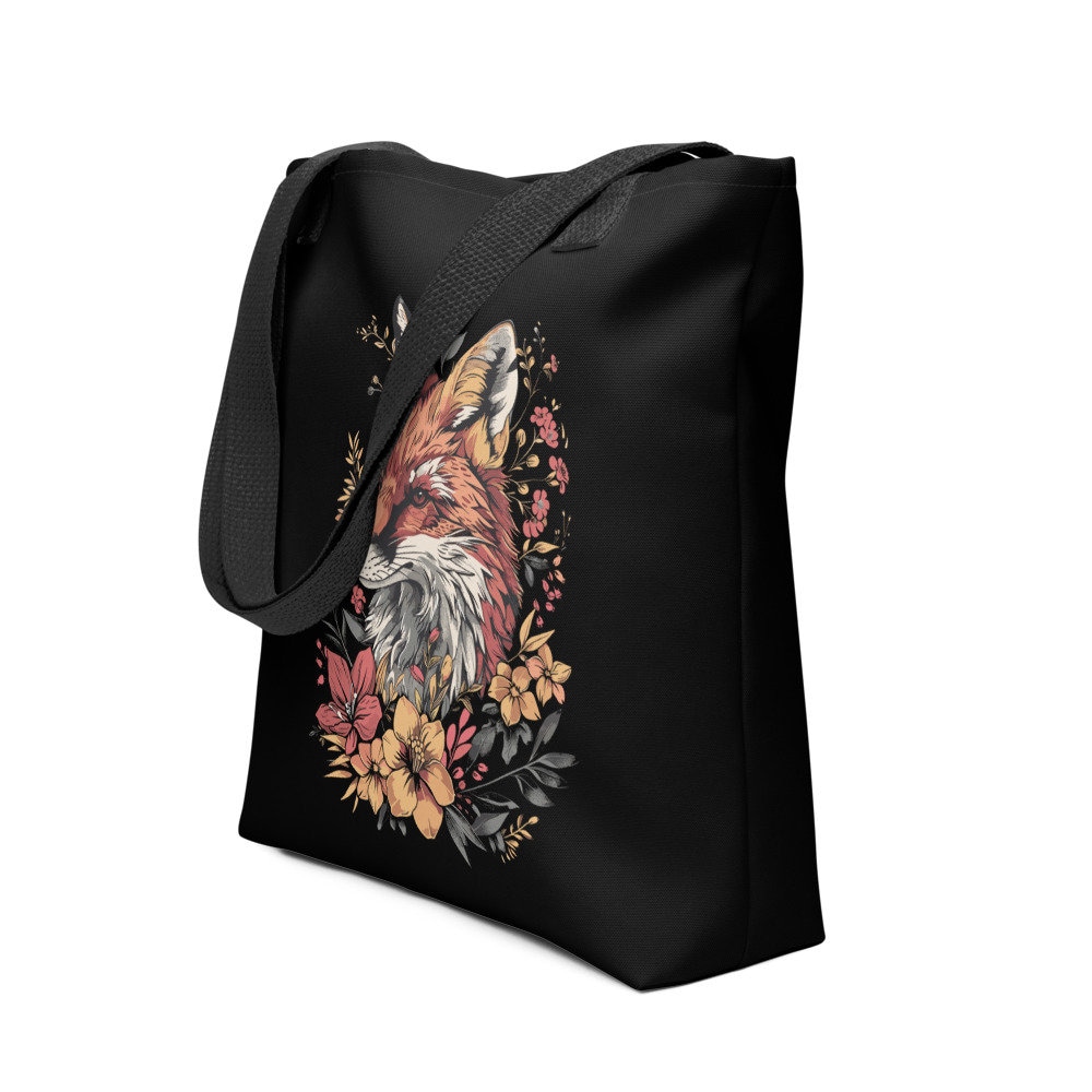 Cottagecore Fox Tote Bag, Cute Fox Shopping Bag, Forestcore Tote Bag ...