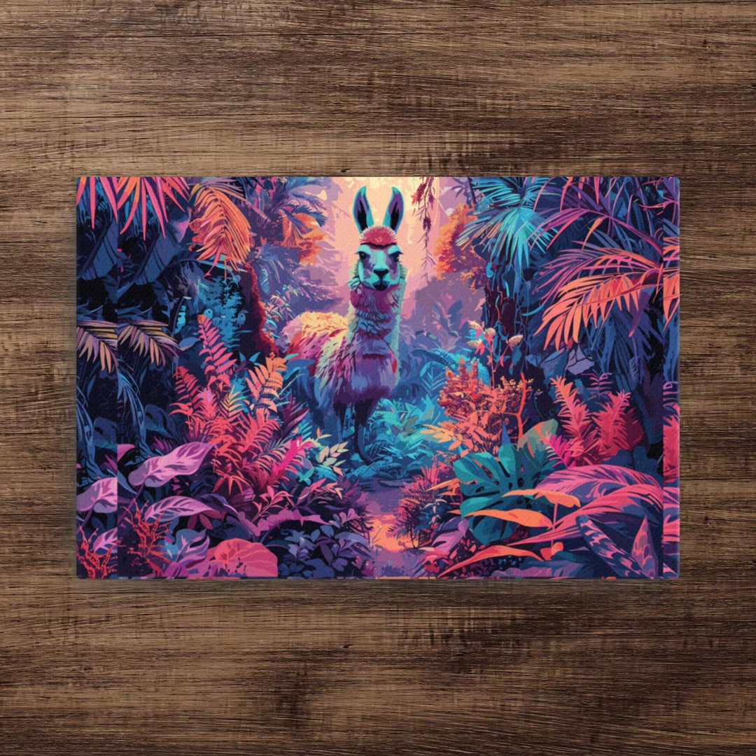 Lama Wall Art • Colorful Jungle Portrait of a Lama • Abstract Lama Art ...