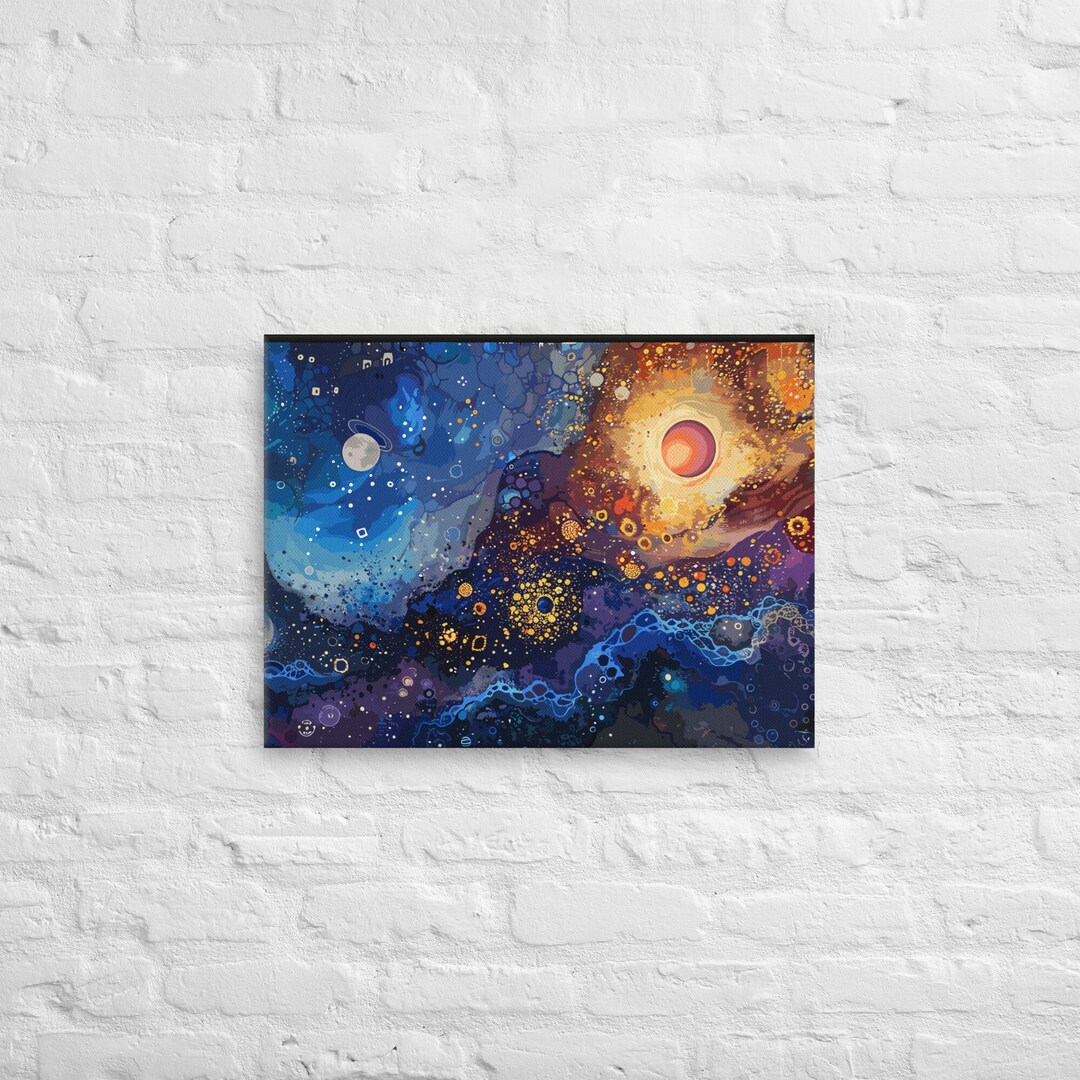 Celestial Wall Art Calming Cosmos Art Wall Decor Cosmic Abstract Design ...
