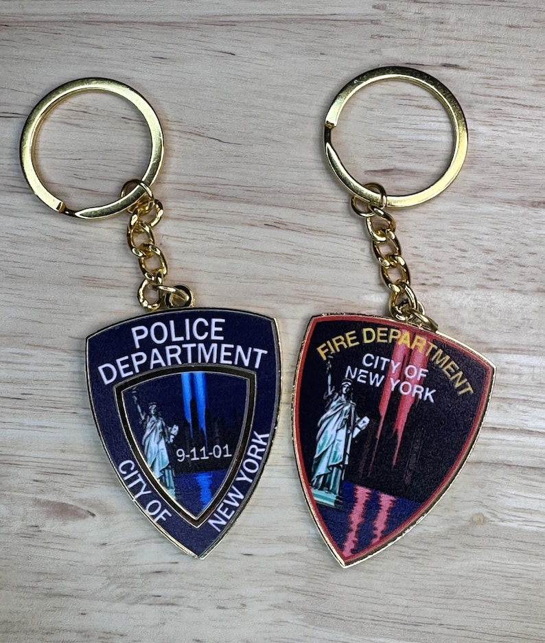 NYPD / NYFD 9-11 Keychain - Etsy
