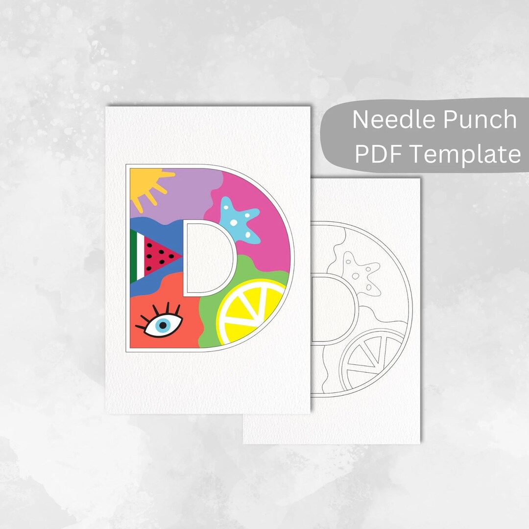 Punch Needle Pattern Letter D. Embroidery Template PDF Digital Download ...