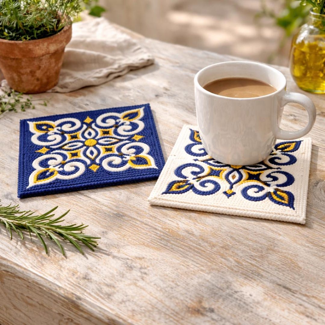Punch Needle Mediterranean Tile Pattern, Digital PDF Embroidery ...