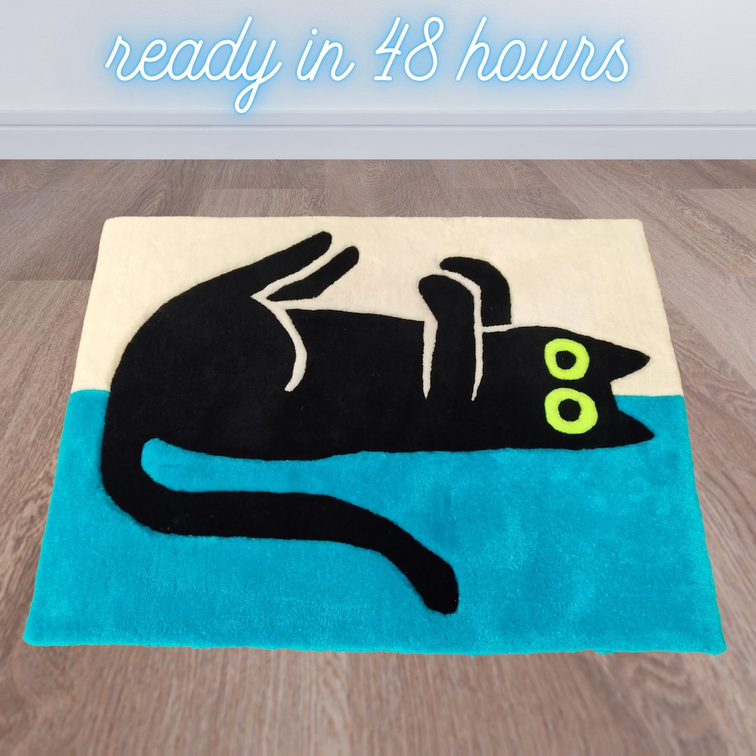 Custom Cute Cat Tufted Rug - Etsy