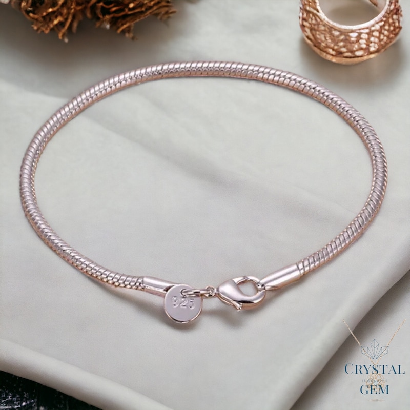 Genuine Silver Snake Charm Bracelet - Etsy