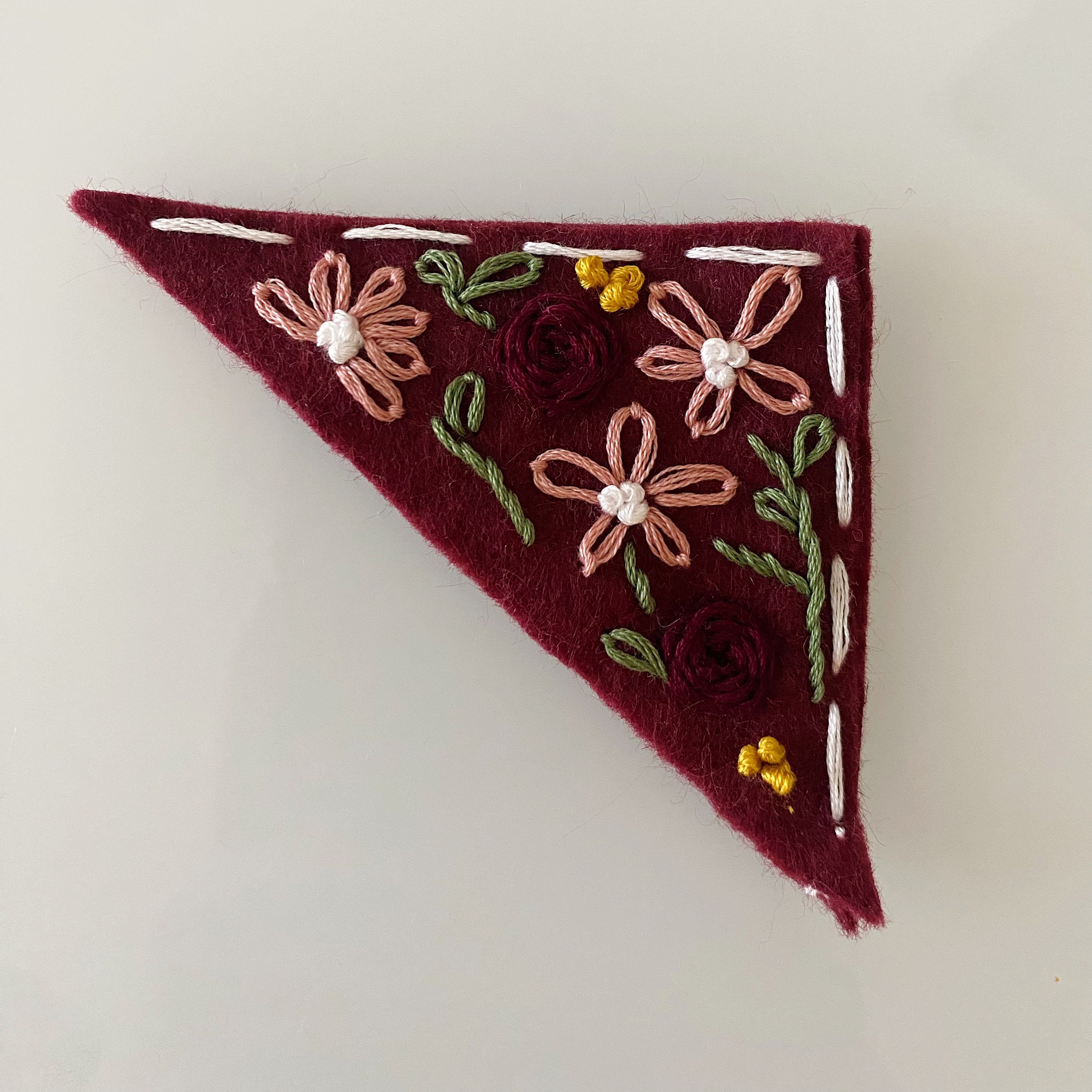Embroidered Felt Bookmark With a Floral Design | Hand Embroidery ...