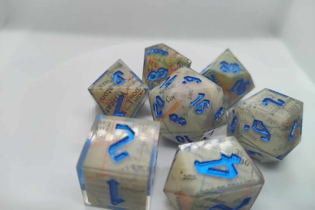 Washington DC (1964) - 7pc Dice Set Handmade From a Real Map for Dnd ...