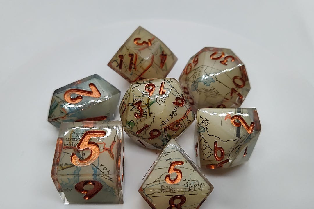 Connecticut Map Dice Set (1938) Handmade for D&D, Pathfinder, and Other ...