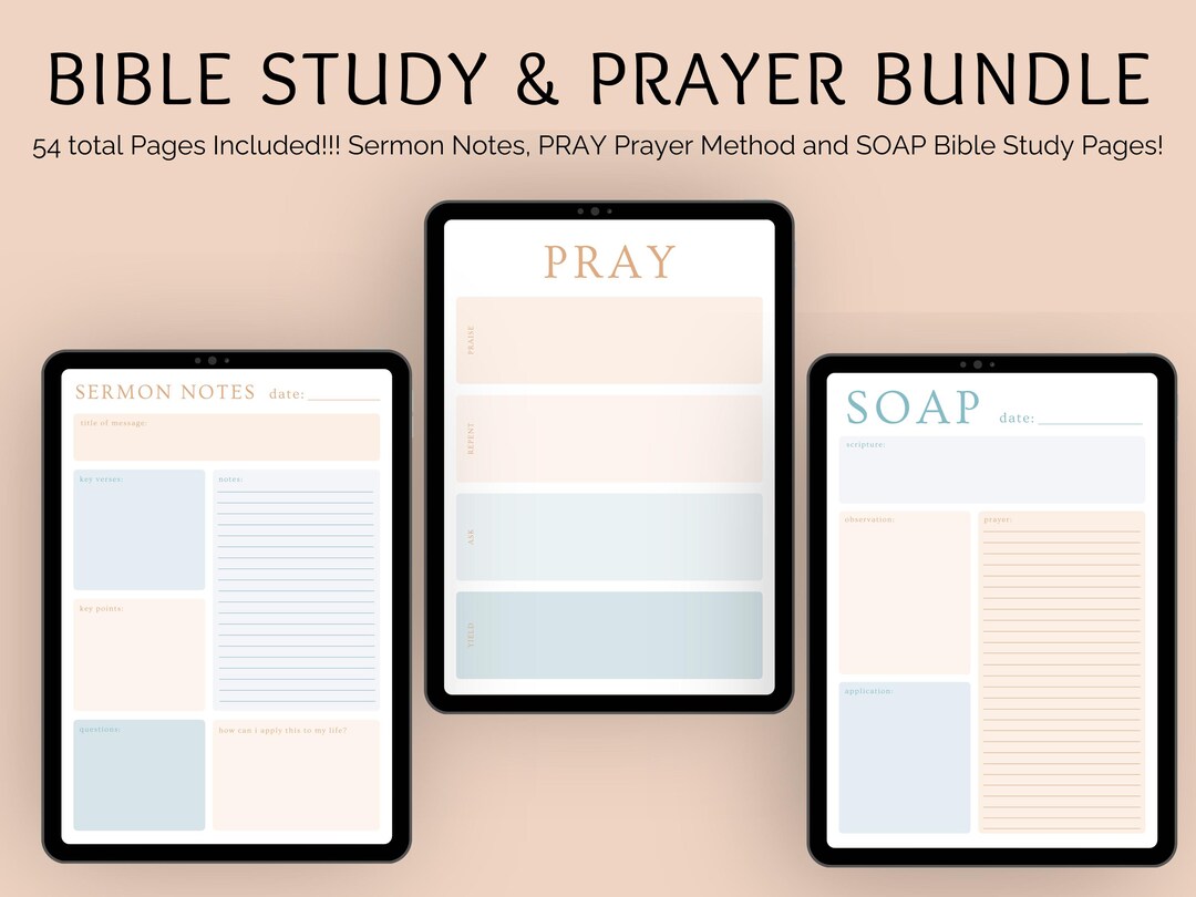 Bible Study & Prayer Template Printable | Bible Study Journal Pages ...