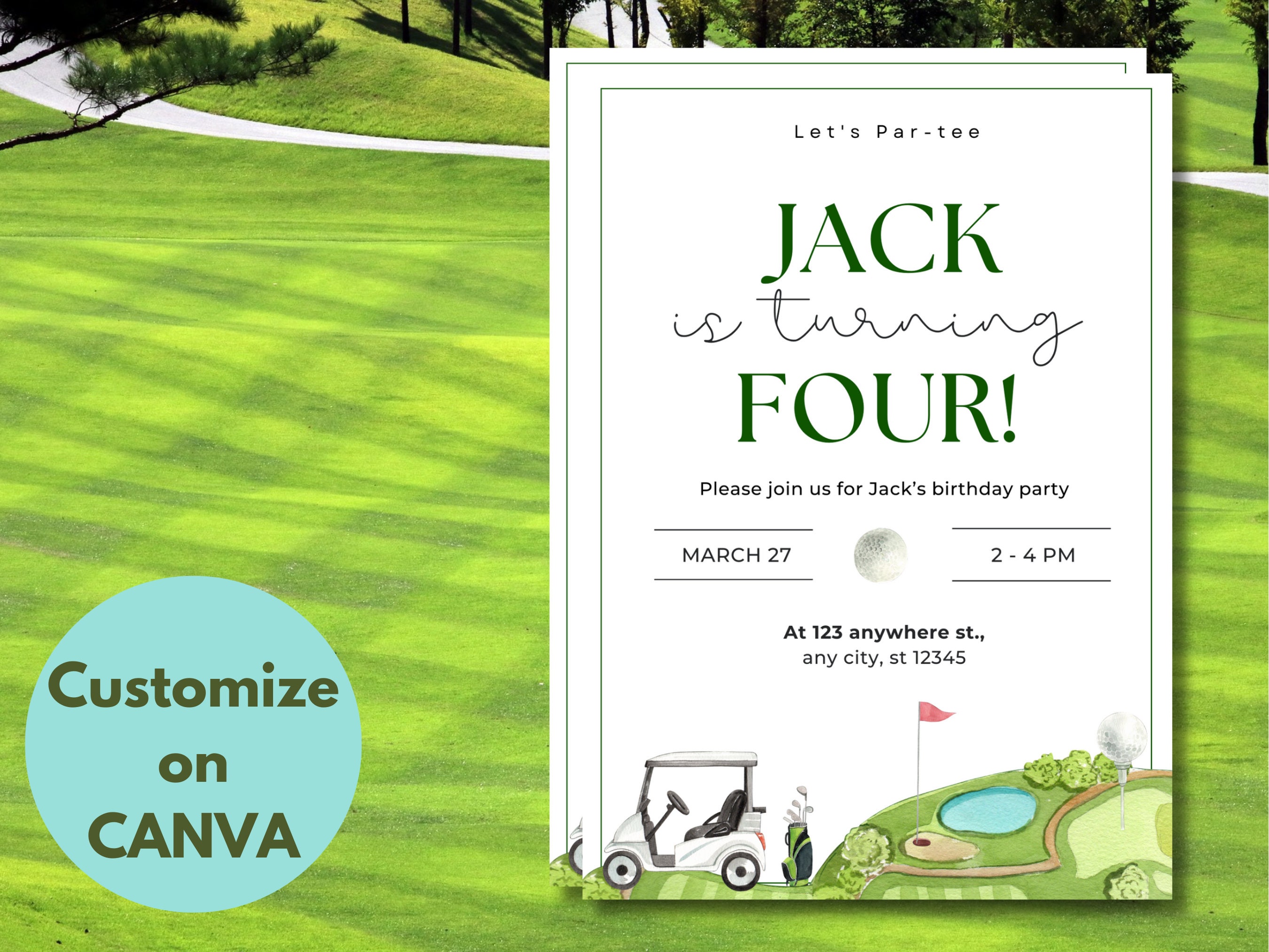 Golf Party Invitation - Etsy