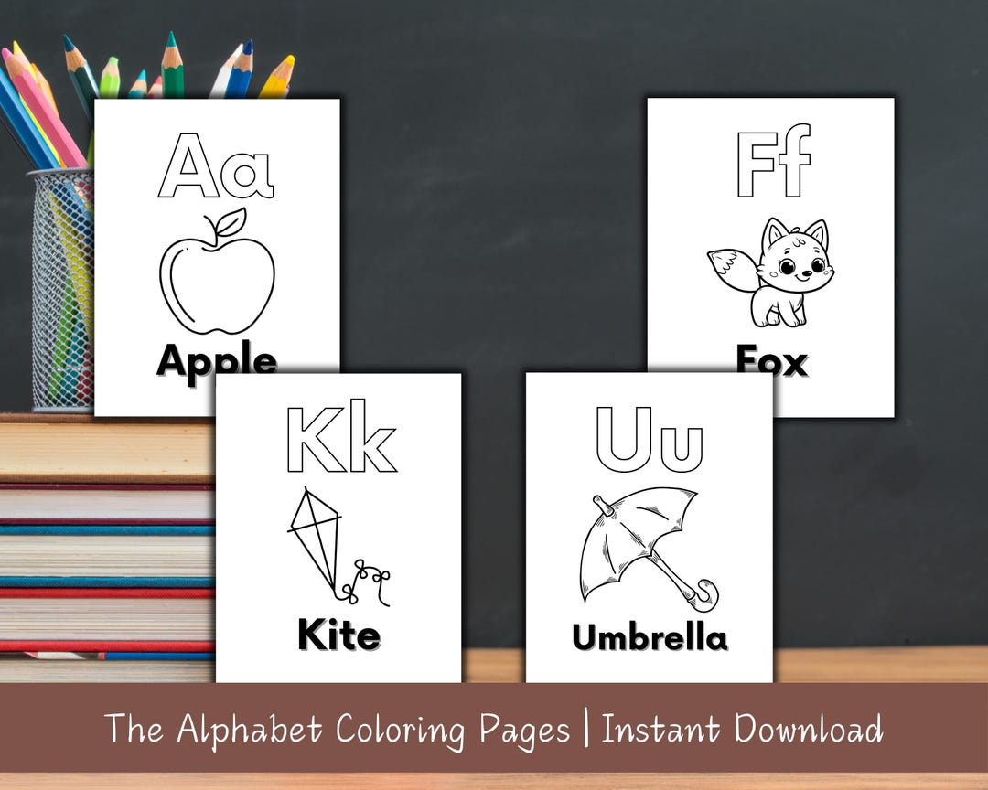 The Alphabet Coloring Pages Instant Download Downloadable Coloring ...