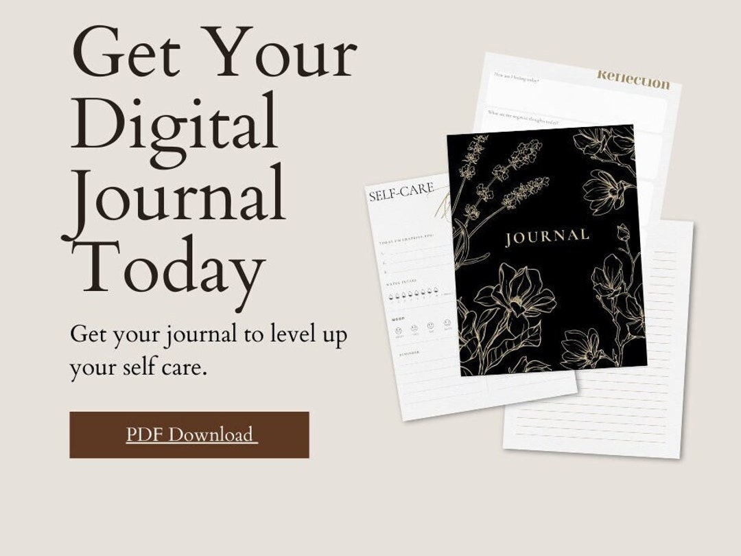 Digital Self-care Journal Template, Instant Download Journal Template ...