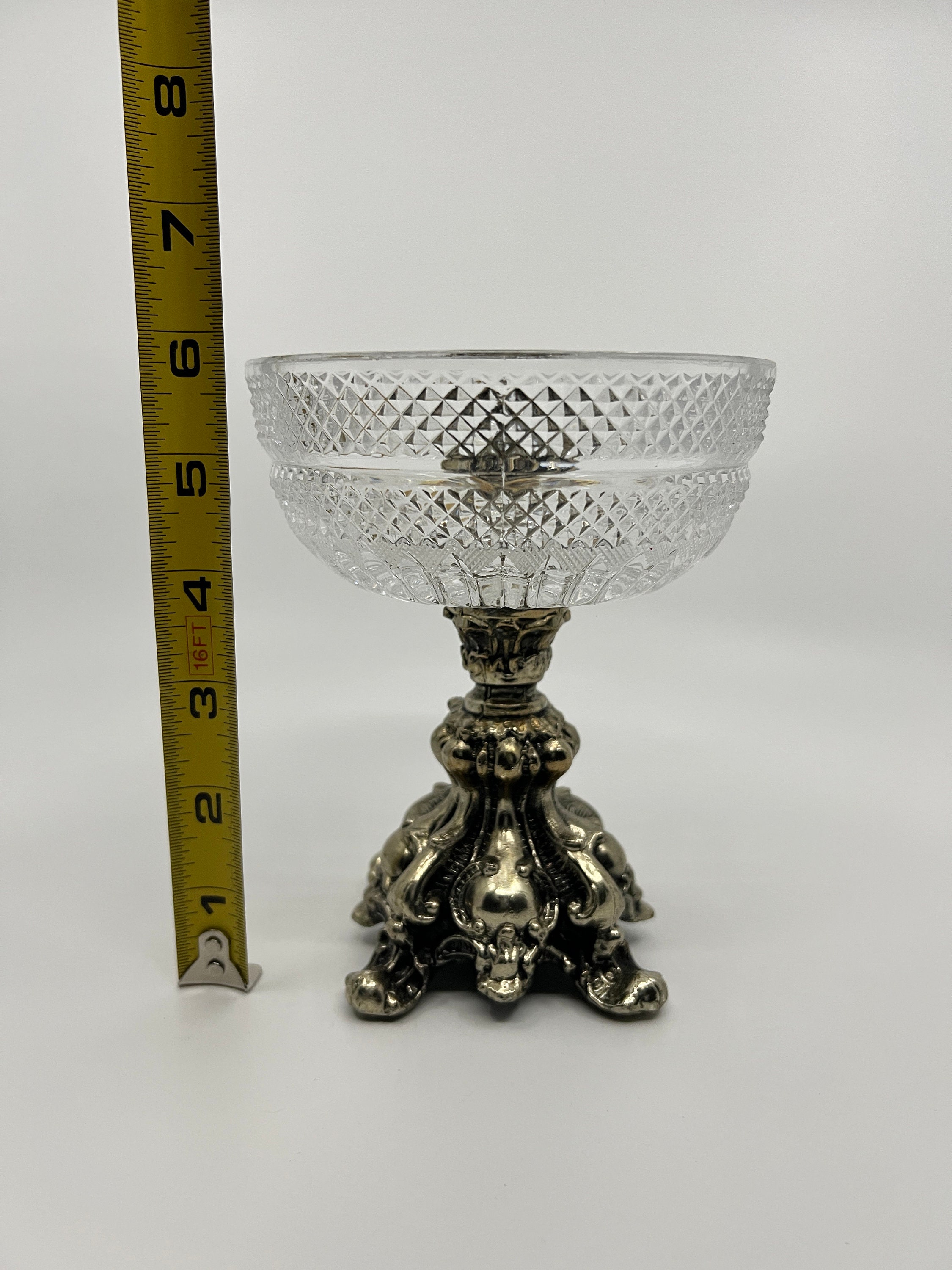 Antique Dekra Diamond Hand Cut Candlestick Holder With Over 24% Lead ...