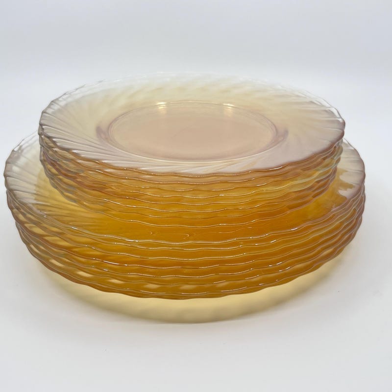 Amber Glass Plates - Etsy
