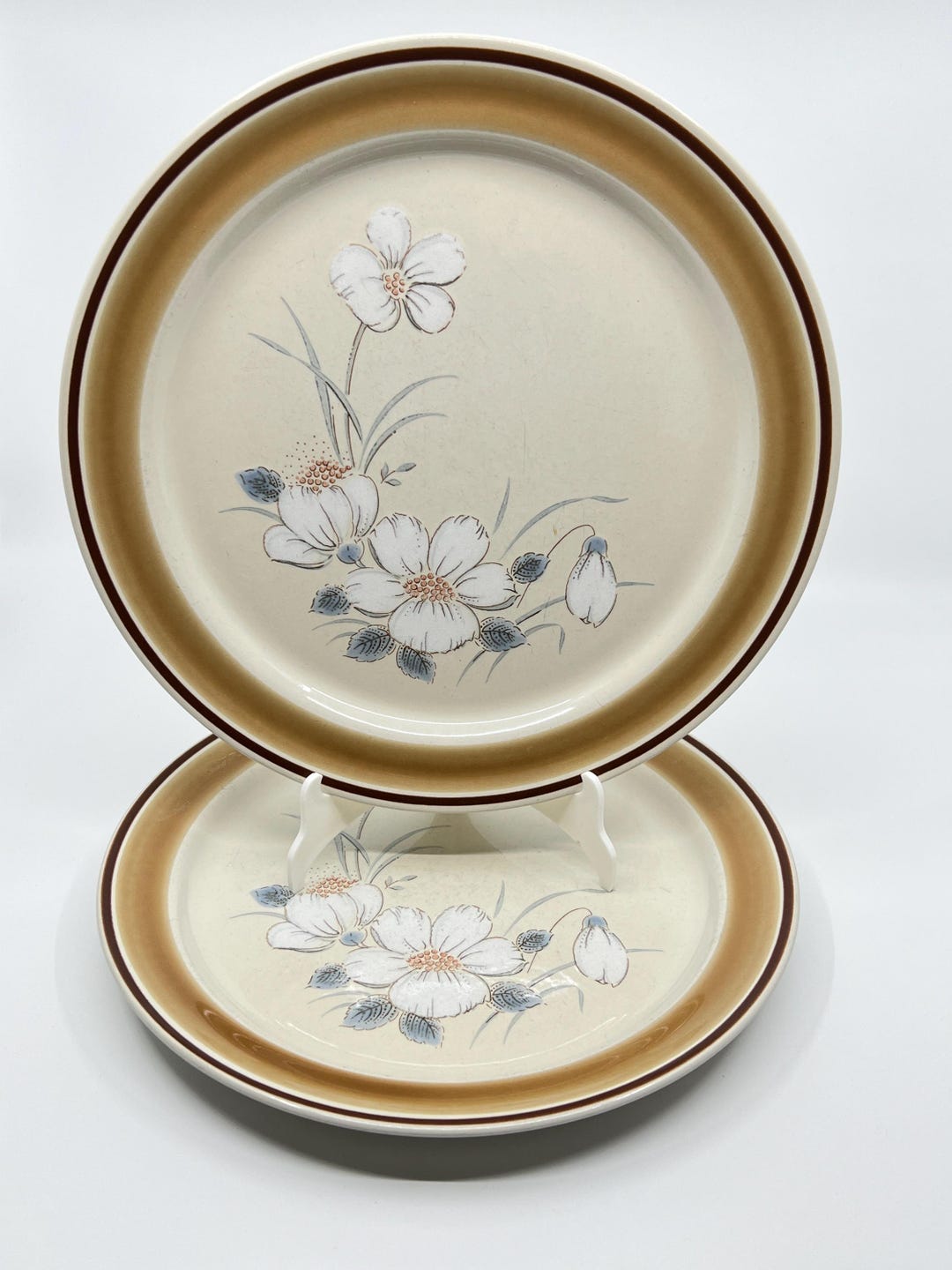 Vintage Hearthside Stoneware Plates/ Water Colors Dawn Dinner Plates ...