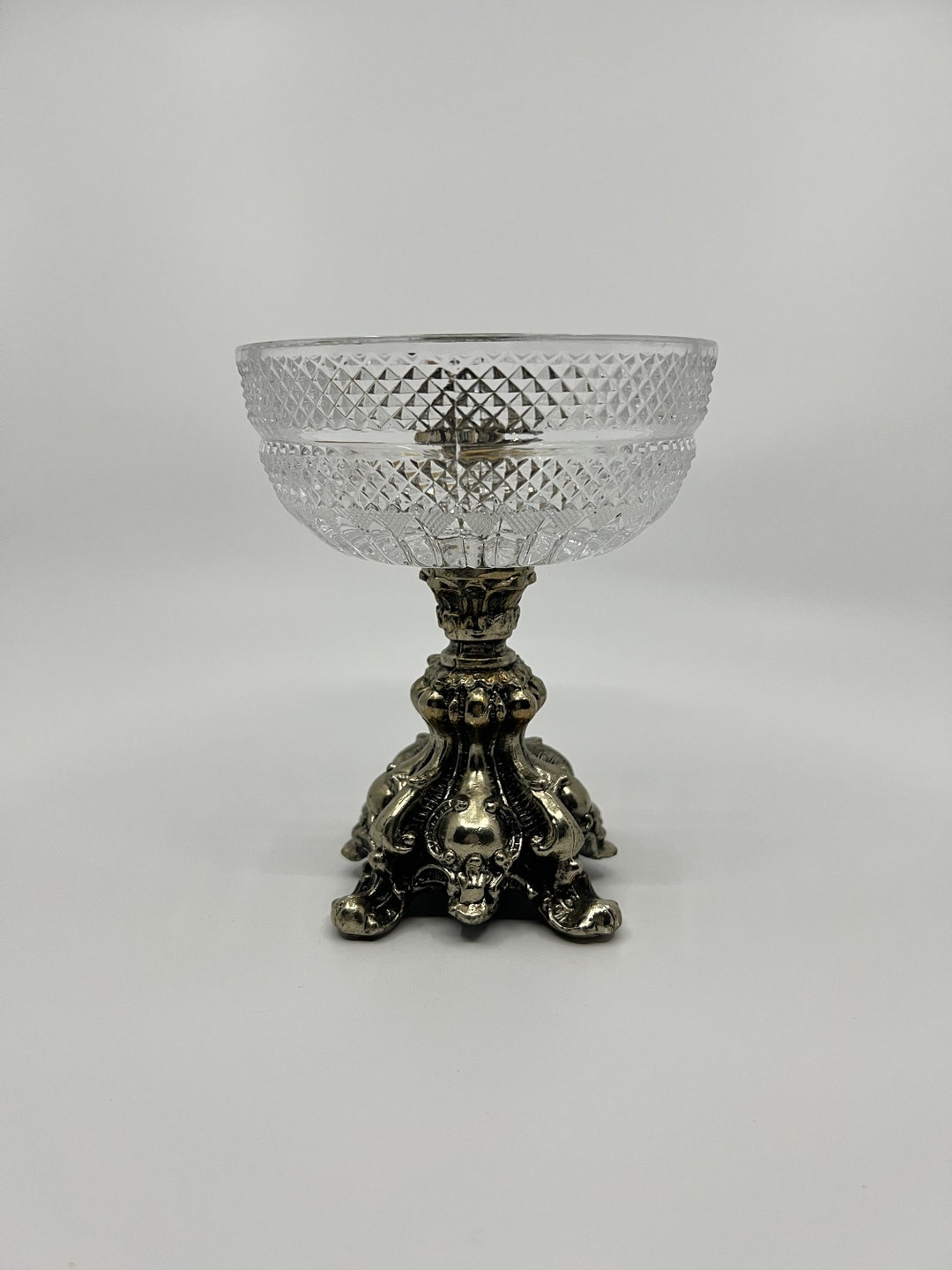 Antique Dekra Diamond Hand Cut Candlestick Holder With Over 24% Lead ...