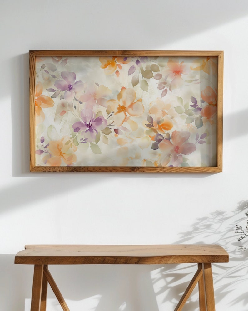 Watercolor Floral Pattern Wall Decor Digital Print Watercolor Pattern ...