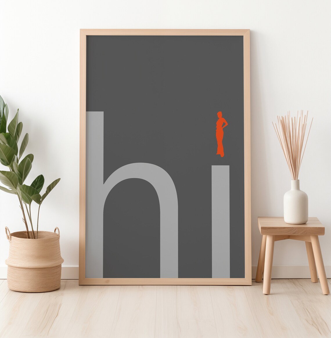 Hi Poster, Trendy Hi Wall Art, Minimalist Wall Art, Typography Print ...