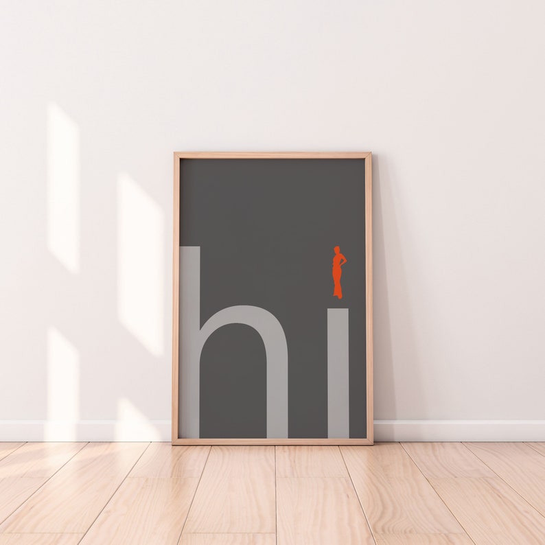 Hi Poster, Trendy Hi Wall Art, Minimalist Wall Art, Typography Print ...