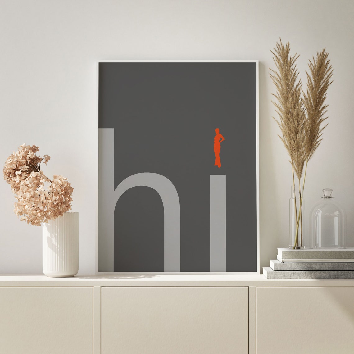 Hi Poster, Trendy Hi Wall Art, Minimalist Wall Art, Typography Print ...