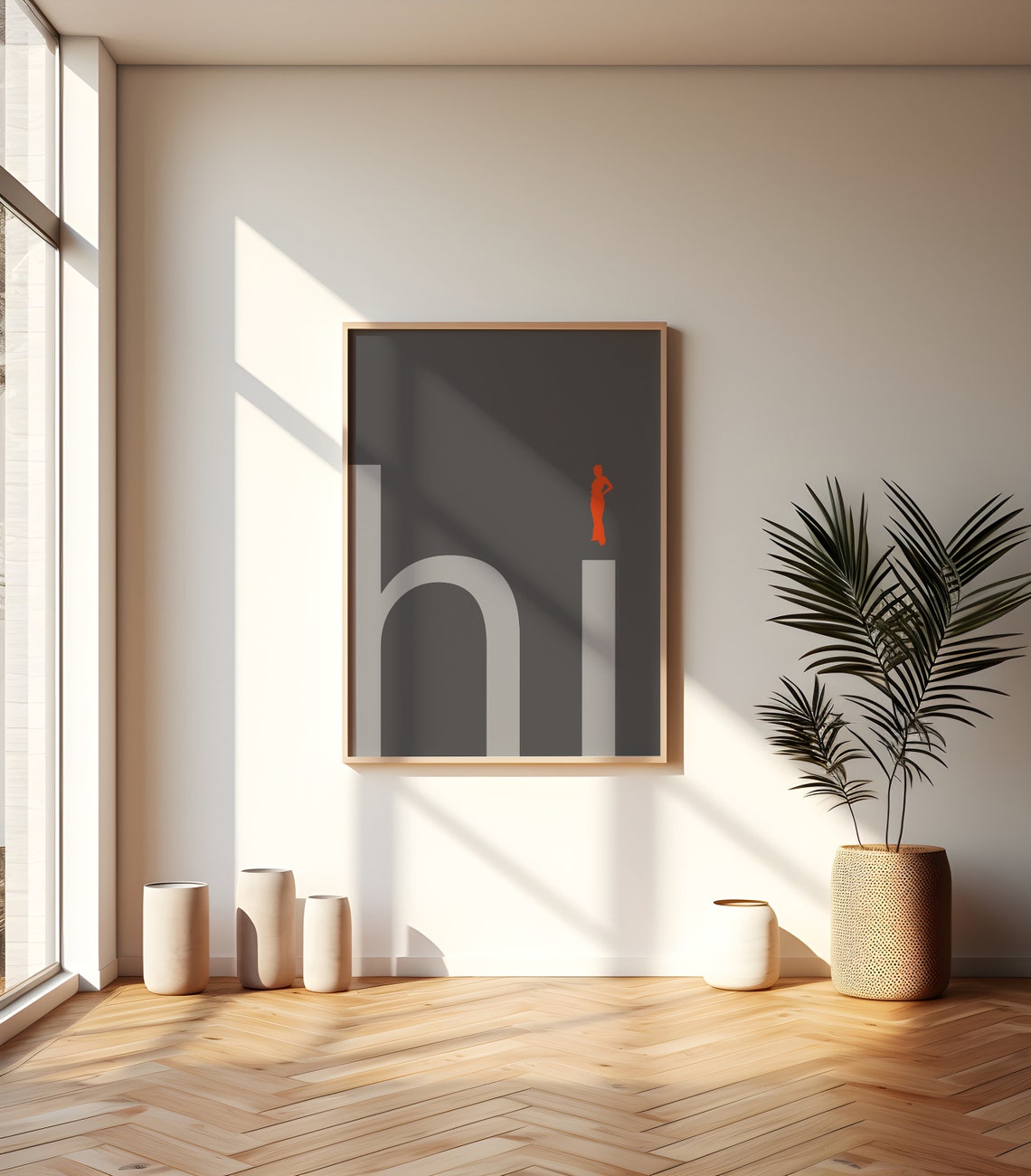 Hi Poster, Trendy Hi Wall Art, Minimalist Wall Art, Typography Print ...